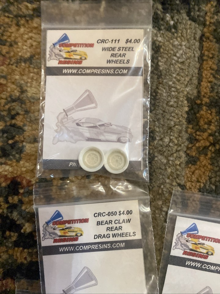 Competition Resins Model Parts Display Drag Tires Rims Hat Pan Gasser ...