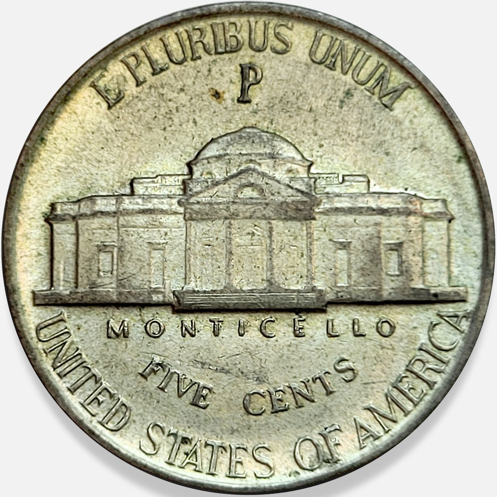 1942-P Jefferson Type 2 T2 War Nickel 35% Silver * Original * Steps ...