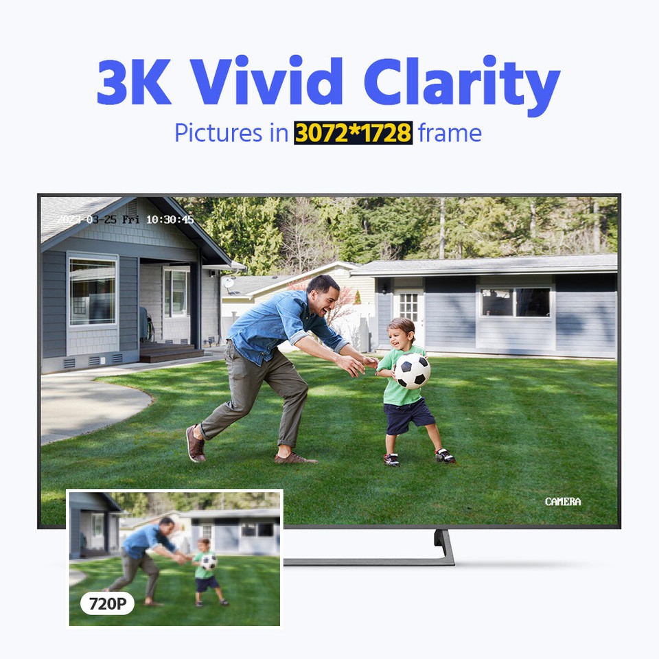 ANNKE 3K Color POE IP CCTV Security Camera 5MP Audio Mic For NVR System ...