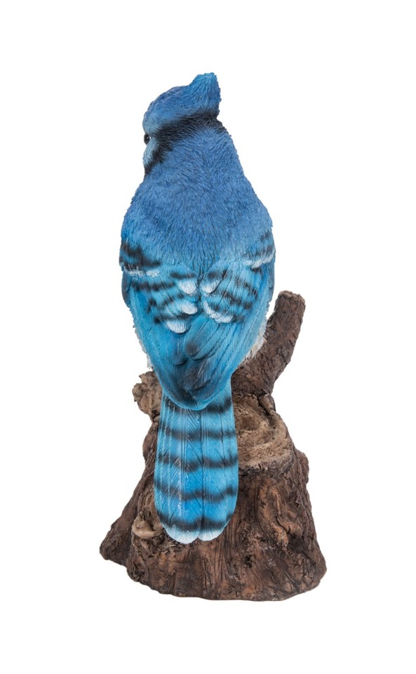 Motion Activated Bird on Stump Cardinal Blue Jay Tit Home Tabletop ...
