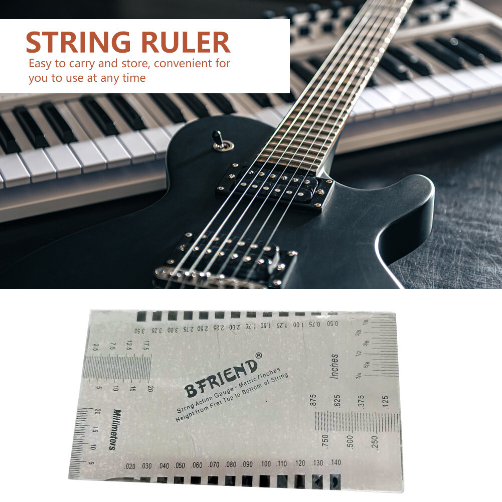 Stainless Steel Guitar String Action Gauge Ruler Durable for Musical ...