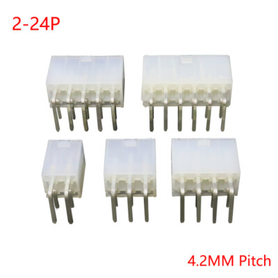 2Pin - 24Pin Double Row 4.2MM Pitch Pin Header Pins 90° Socket Plug-in ...