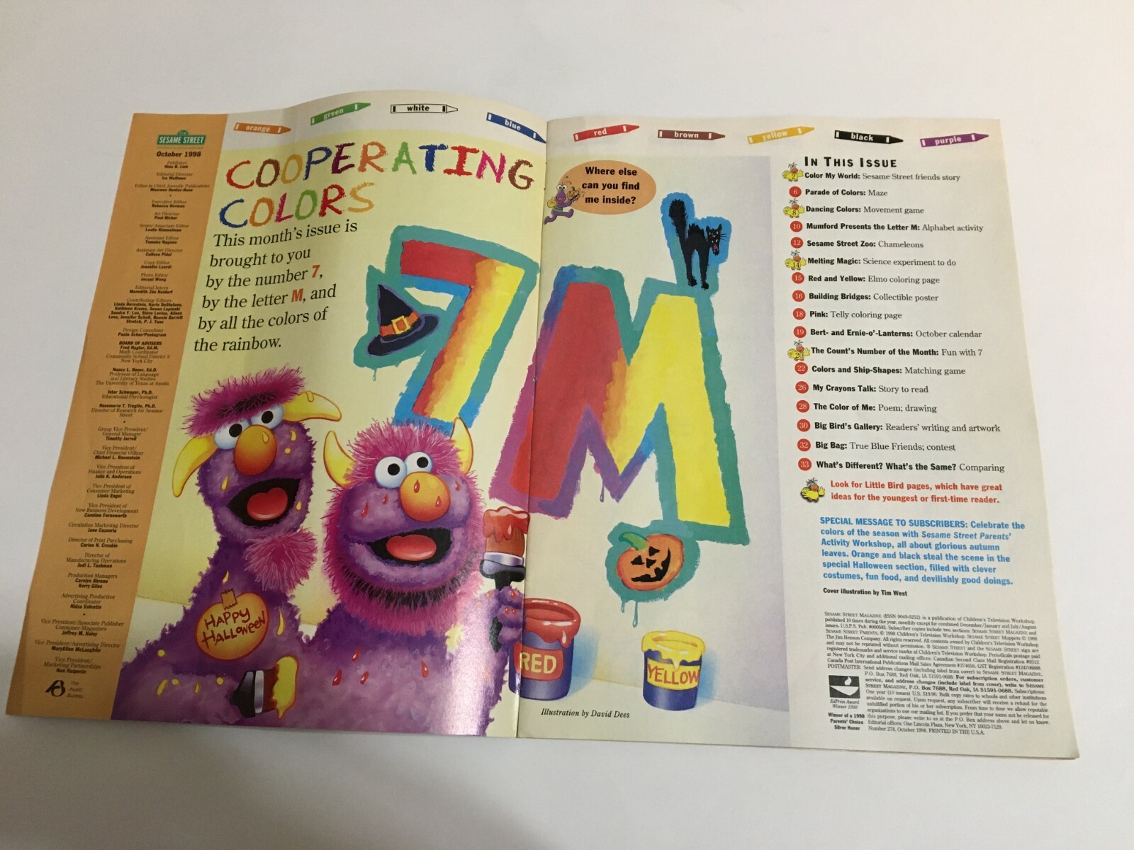 Vintage Sesame Street Magazine. October 1998. EXCELLENT CONDITION | eBay