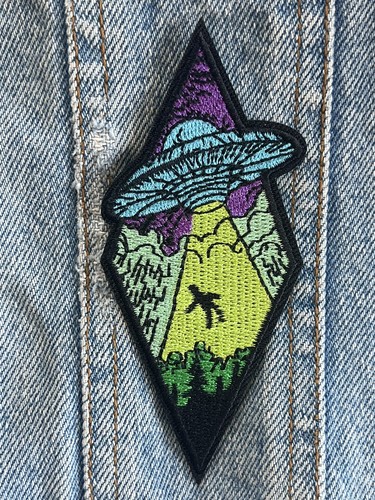 UFO Alien Abduction - Embroidered Iron On Patch | eBay