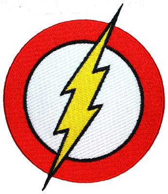 Flash Lightning Bolt Embroidered iron on 3 inch Patch | eBay