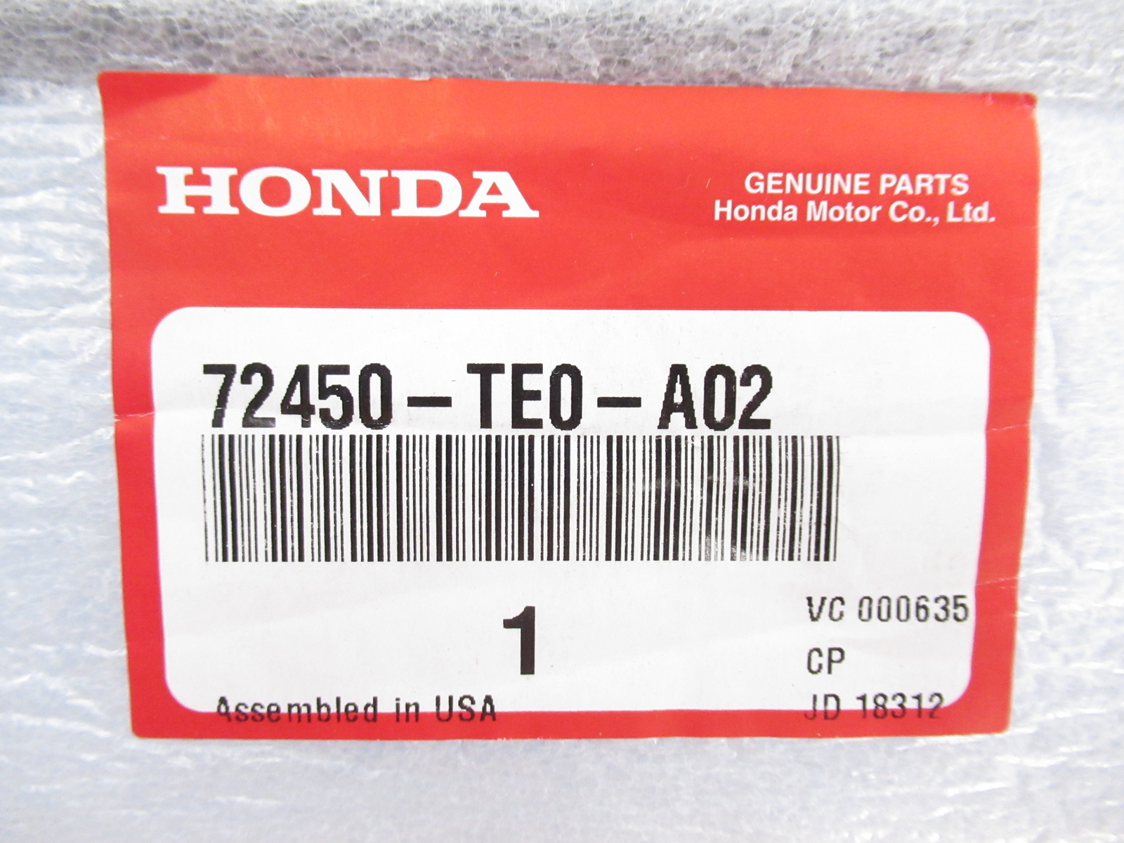 Genuine OEM Honda 72450-TE0-A02 Driver Front Door Molding Assy 2008 ...