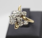 BEAUTIFUL 14K TWO TONE GOLD CLUSTER RING WITH DIAMONDS 0.50CTW 7.5US | eBay