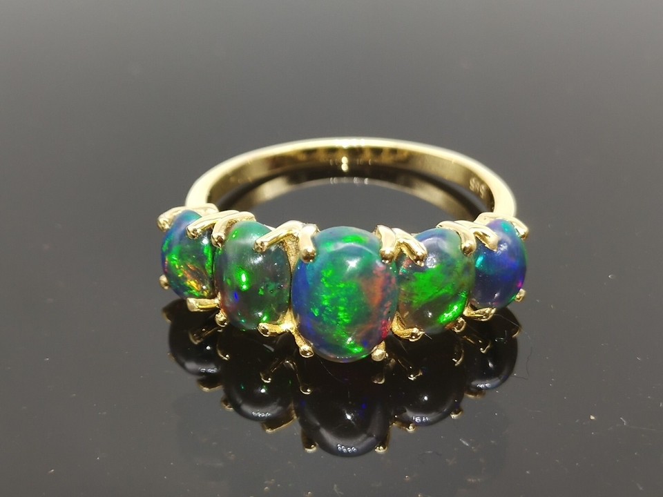 Black Opal Ring-14k Black Opal Ring-Black Opal Jewelry-Black Opal ...
