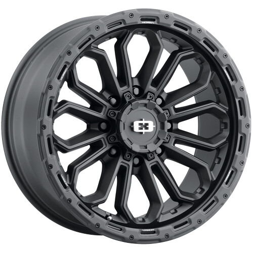 (Set of 4) Vision 405 Korupt 17x9 8x6.5" +12mm Satin Black Wheels Rims ...
