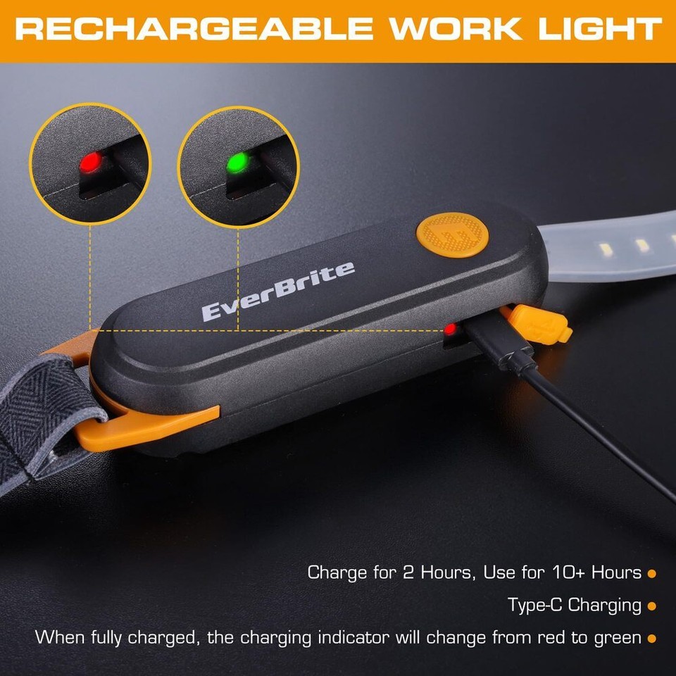 EverBrite Rechargeable LED Underhood Work Light w/3 Mode Magnetic Work ...