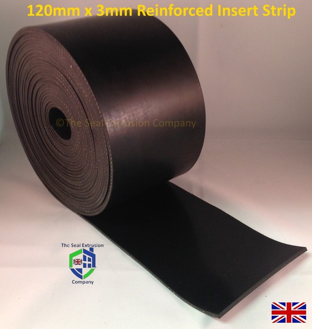 Solid Ply Reinforced Insertion Side Skirt Neoprene Rubber Strip 5mtr or ...
