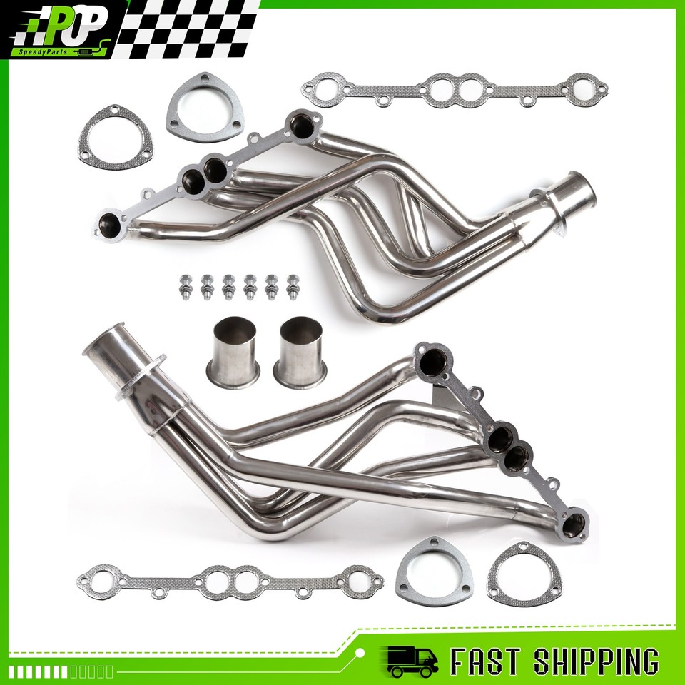 For Chevy C10 Truck Header Set Sliver Stainless Steel Fits GMC C1500 ...