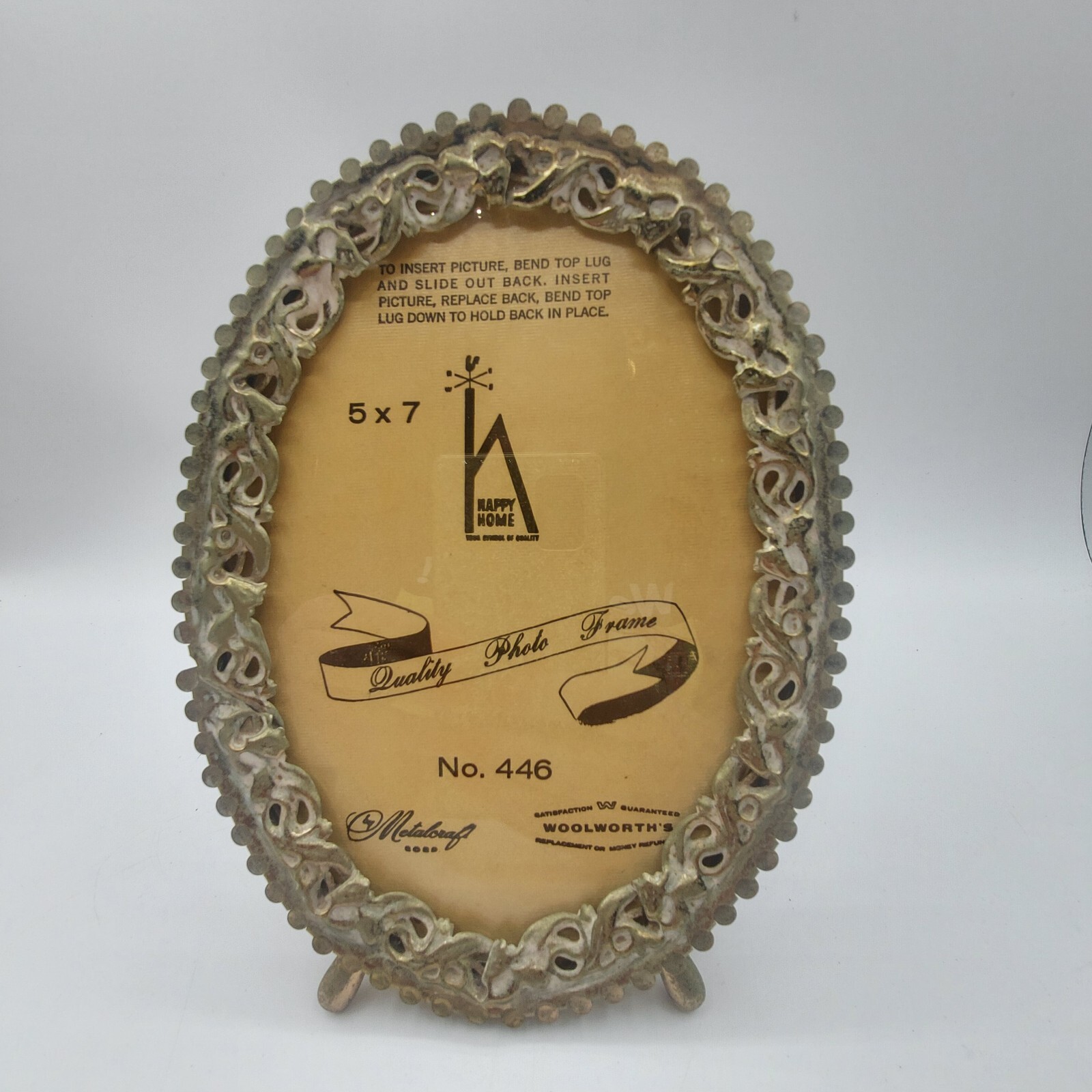 Vintage ornate 5x7 metal oval tabletop picture frame | eBay
