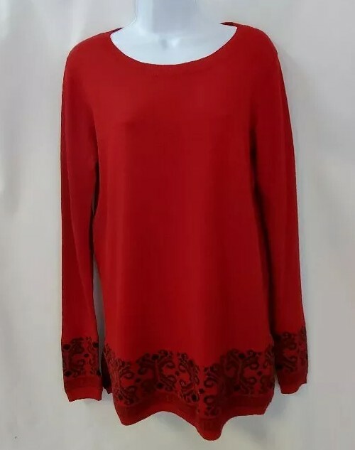 EUC Pina Rossi Women's Red Tunic Sweater Sz.M *A40 | eBay