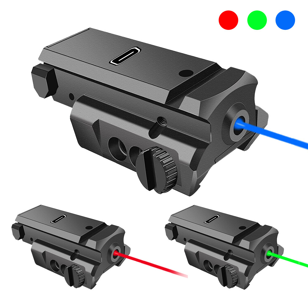 Red/Blue/Green Dot Laser Sight Compact Shockproof USB Rechargeable for ...