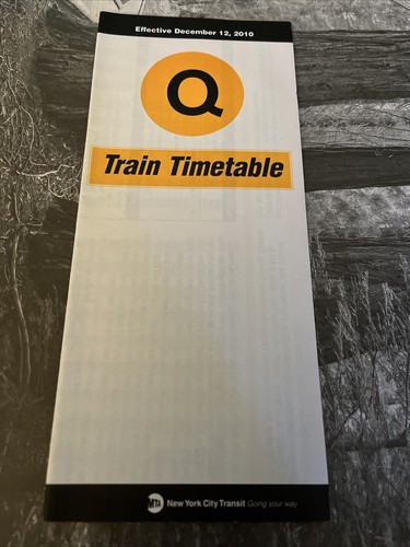 2010 Train Q MTA Nyc Timetable | eBay