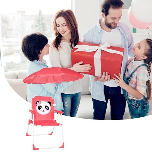 Kids Beach Chair with Umbrella Folding Lawn and Camping Chair with Red ...