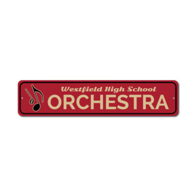 Orchestra Sign, Music Note Decor, Musician School Name Aluminum Metal ...