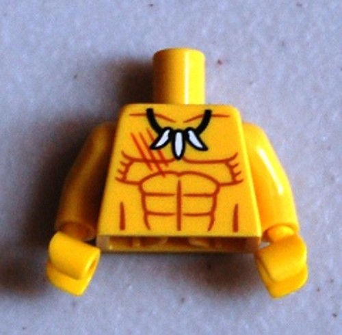 LEGO - Minifig, Torso Bare Chest with Muscles Outline and Tooth ...