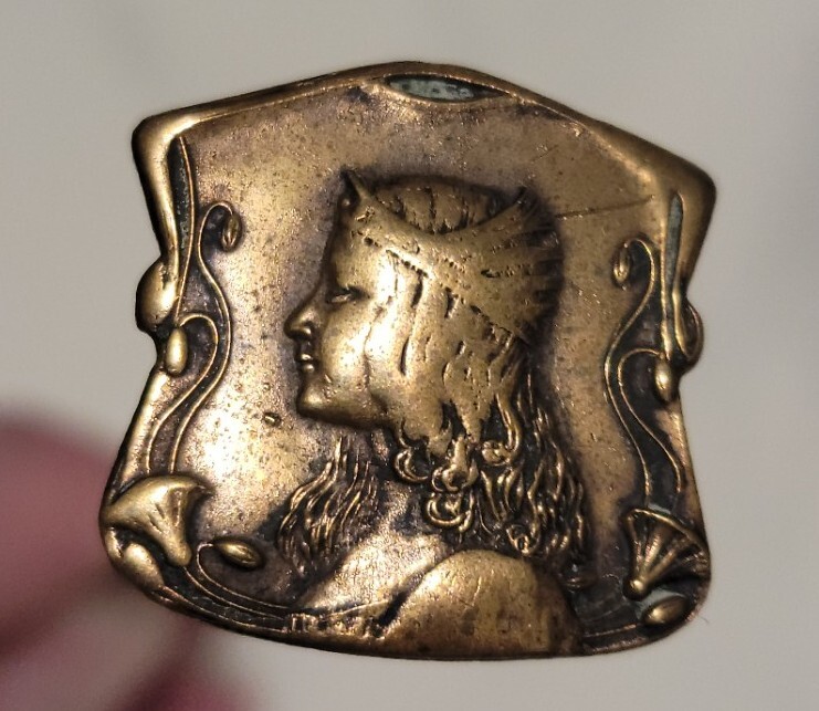 Rare French Joan Of Arc Hat Pin Rare Art Nouveau Olde… - Gem