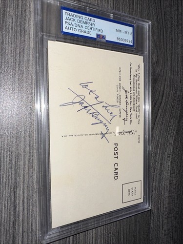 Jack Dempsey Signed Autograph New York Restaurant Postcard PSA Slabbed ...