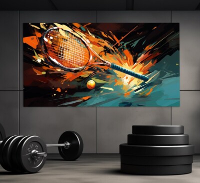 Abstract Tennis Racket Painting Canvas Unframed & Limited Edition Paint ...