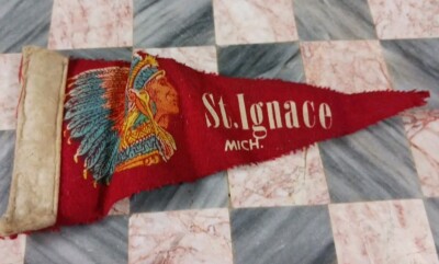 Vintage Felt Pendant Indian Chief St Ignace Michigan | eBay