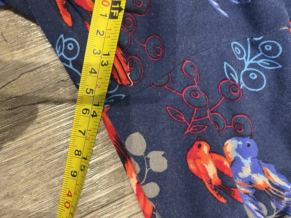 Joe Browns Size 12 Blue Jersey Wrap Dress With Bird Design Knee Length ...