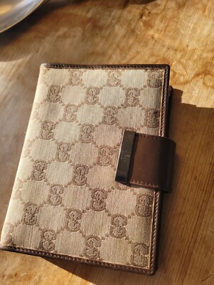Gucci GG Brown Agenda Day Planner Binder Vintage | eBay