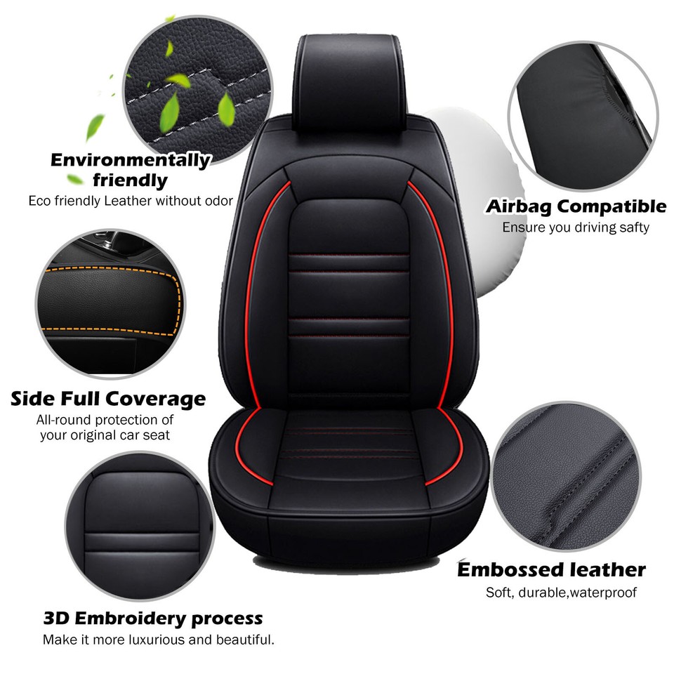 For Mercedes-Benz Leather Car Seat Covers 5-Seat Front Rear Full Set ...