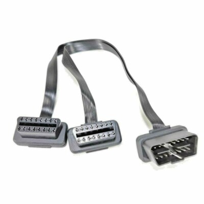 OBD2 Splitter Split 16 Pin Connect Two OBDII Devices Flat Cable | eBay