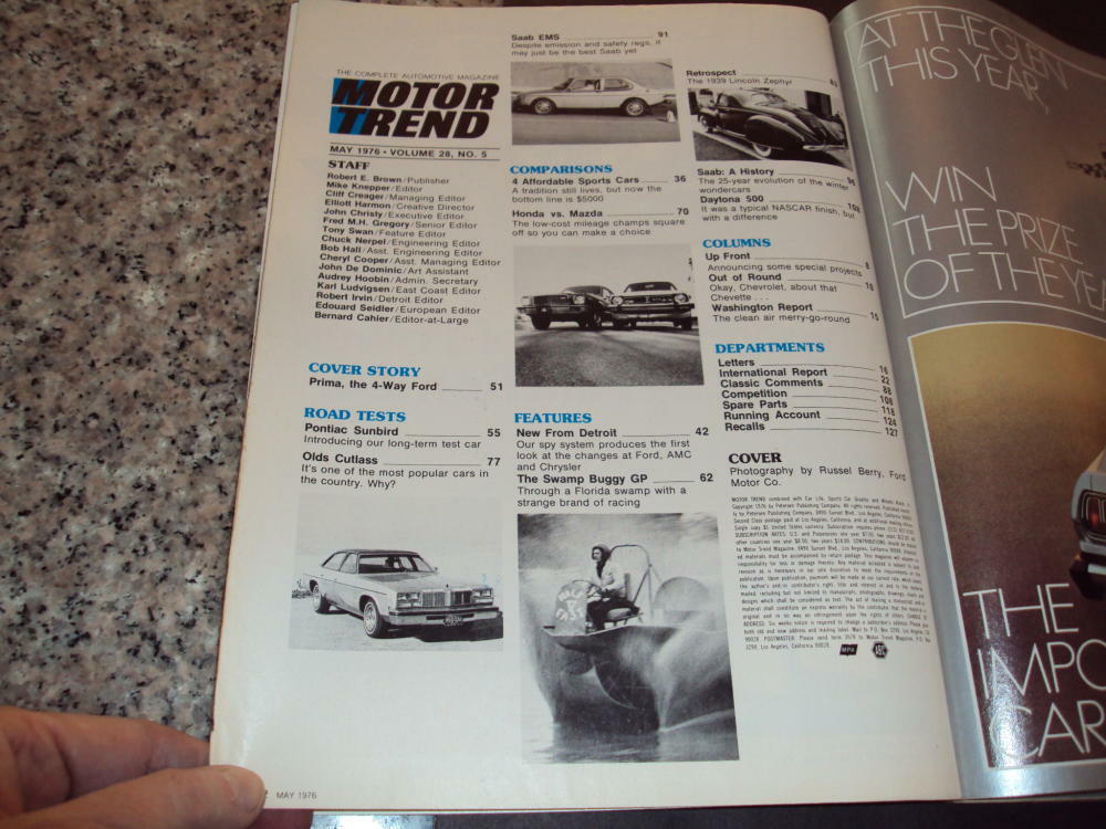 Motor Trend May 1976 Honda Vs. Mazda Mizer ID:42650 | eBay