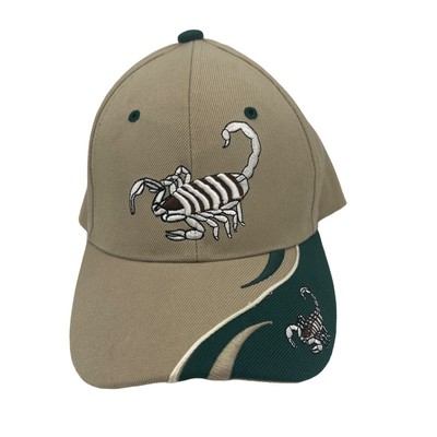 Scorpion Logo Hat / Cap Ninety Six Head Wear Tan Green Adjustable | eBay