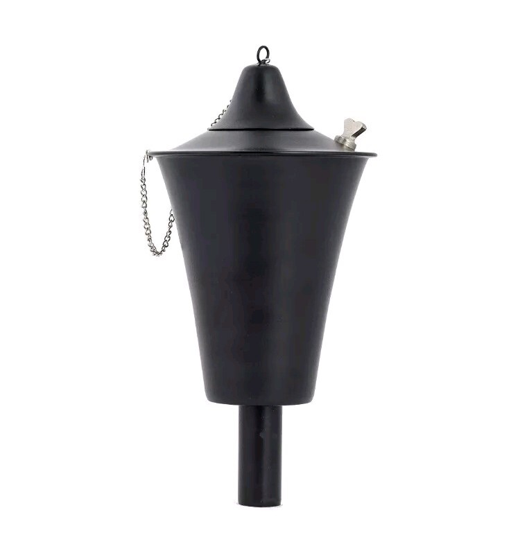 Kona Style Tiki Torch Smooth Black Finish LARGE metal TIKI Torch Set Of ...