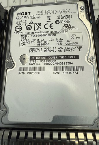 HGST HUC109060CSS600 600GB 10K SAS 2.5" SAS DRIVE W/ HP Caddy Tray | eBay