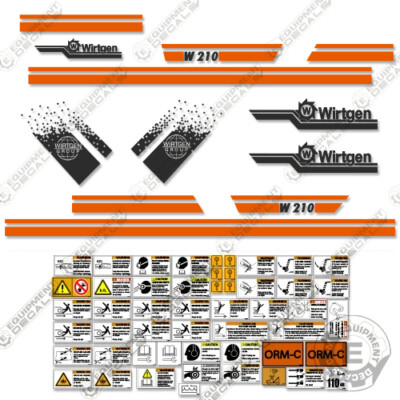 Fits Wirtgen W210 Decal Kit Cold Plainer Sticker Set 7 Year Vinyl (W ...