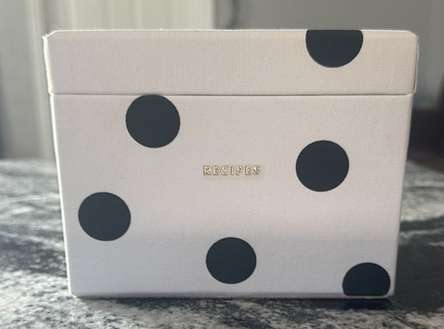 Kate Spade Recipe Box Polka Dot New With Cards And 8 Tabs | eBay