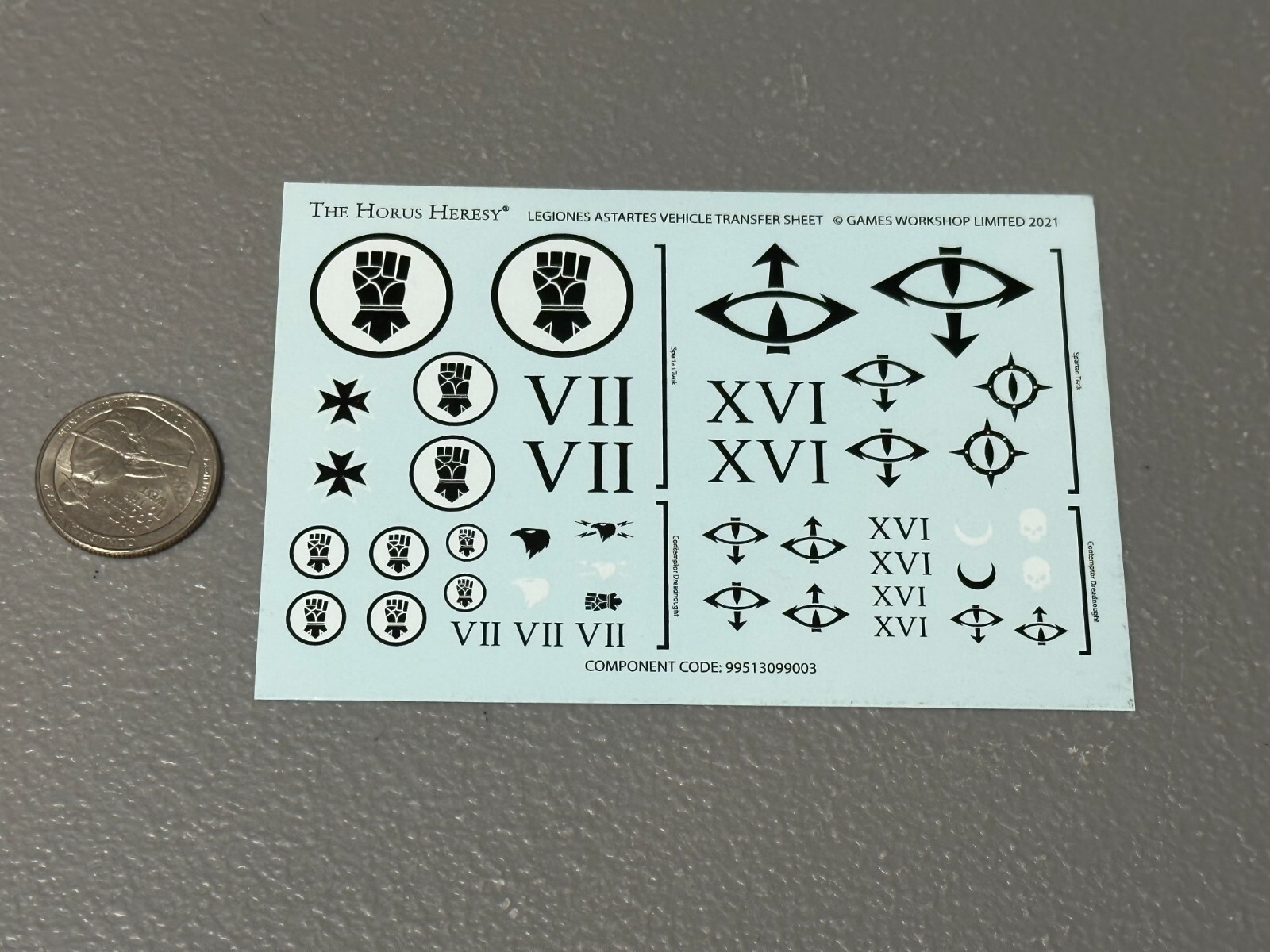 BAGE TRANSFERS LEGIONES VEHICLE TRANSFER SHEET WARHAMMER HORUS HERESY ...