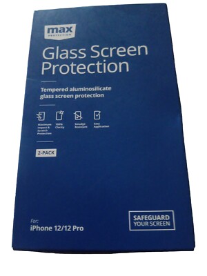 max Protection HD Screen Protection - 2 Pack - Tempered Glass Screen ...