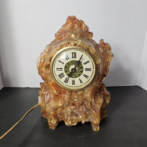 Vtg Lawrence Lanshire Vomit Clock Resin Stone Vintage 1960-70s Works ...