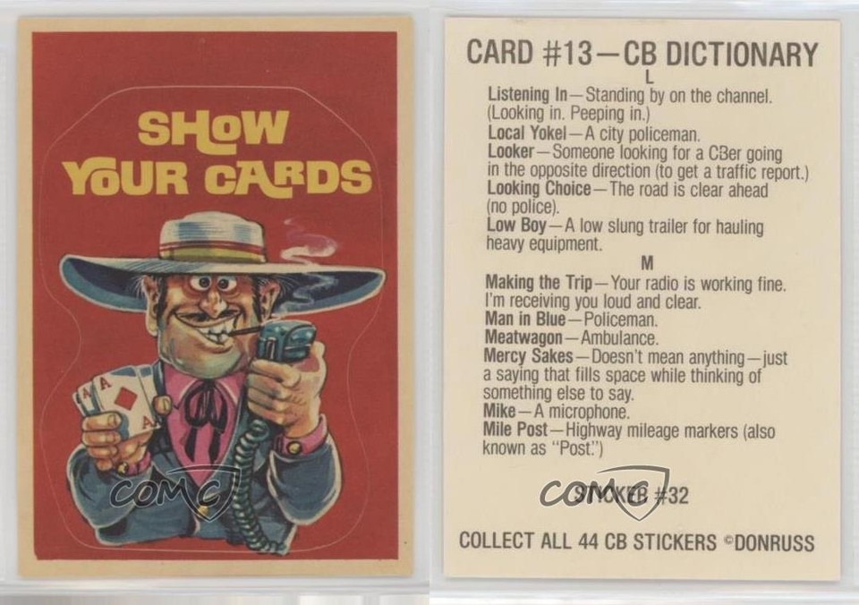1978 Donruss Convoy Code CB Stickers Show Your Cards #32 6f8 | eBay
