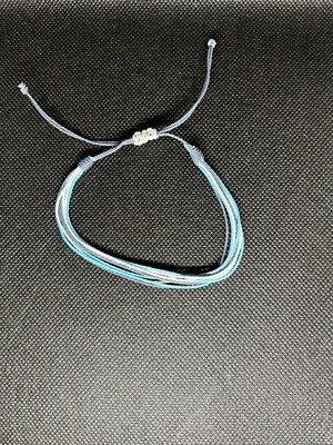 White, Navy, and Baby Blue Hand-Woven String Surfer Bracelet Beach ...