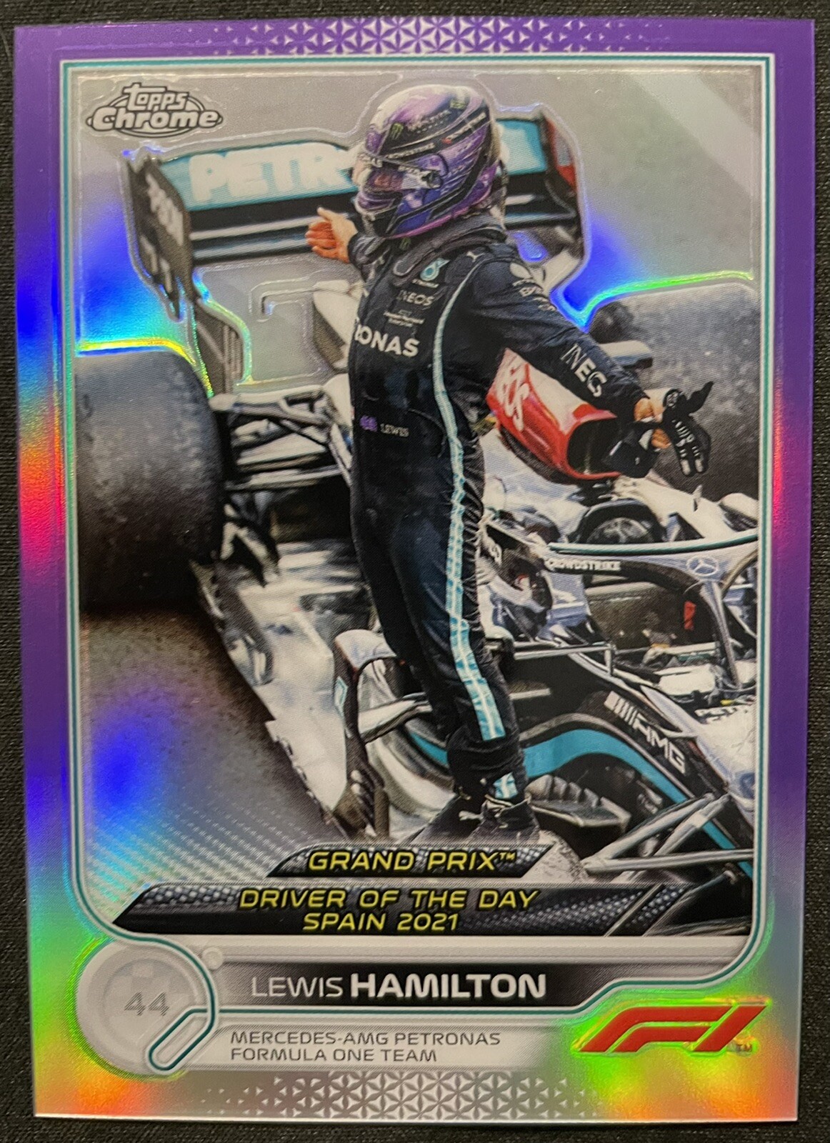 2022 Topps Chrome F1 Formula 1 LEWIS HAMILTON Purple Ref /399 MERCEDES ...