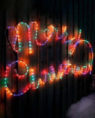 Merry Christmas Rope Light Indoor Outdoor Xmas Decoration Silhouette ...