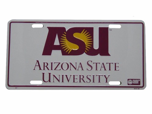 ASU Arizona State University Football 6"x12" Aluminum License Plate Tag ...
