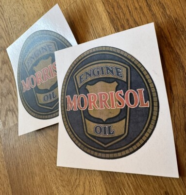 Morrisol Engine Oil Sticker Decal Set 2 Gallon Petrol Oil Fuel Can ...