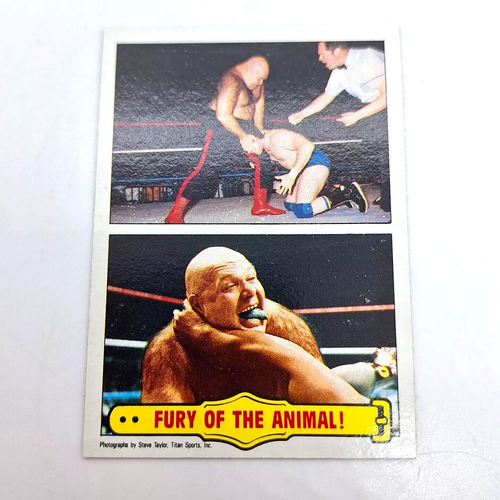 WWF GEORGE STEELE Fury Of The Animal 1985 Topps Vintage Wrestling #55 ...