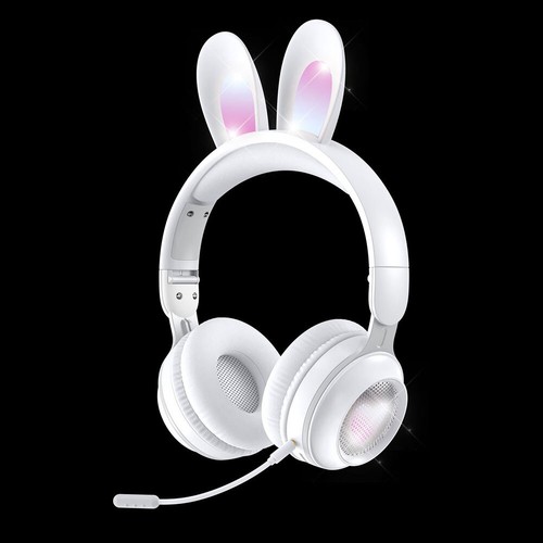 Rabbit Ear Home Wireless Gaming Headset Volume Control LED Light Gift ...