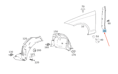 MB CLS C218 AMG Front Left Fender Cover Panel A2188890125 | eBay