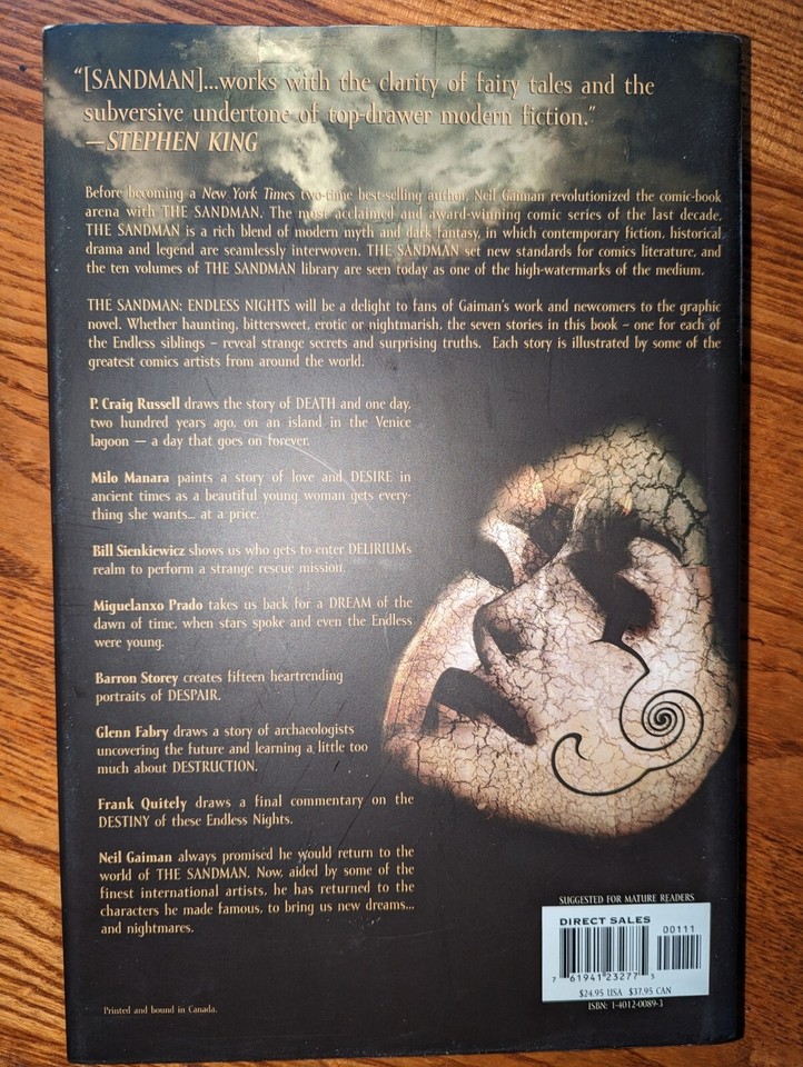 Neil Gaiman The Sandman: Endless Nights (DC Comics, 2003 October 2004 ...